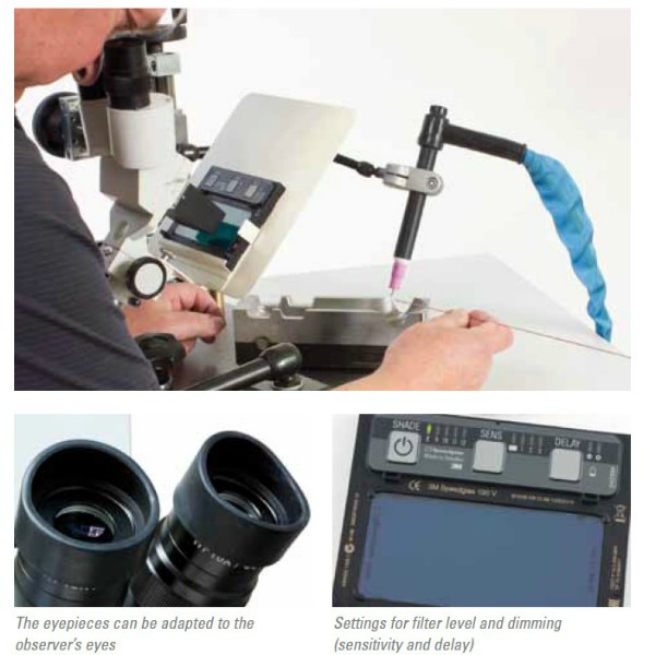 Compact Stereomicroscope for welding workplaces and detailed welding